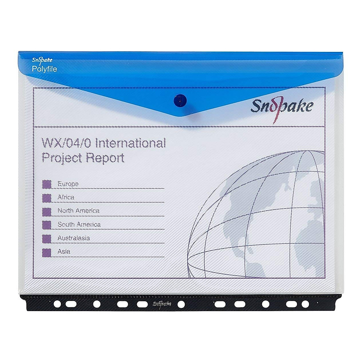 Snopake 15694 Polyfile A4 High Capacity Ring Binder Popper Wallet Landscape Classic Clear with Electra Assorted Colour Closures, Pack of 5