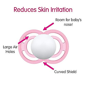 MAM Perfect Night Baby Pacifier, Patented Nipple, Glows in the Dark, 6-16 Months, Girl, 2 Count (Pack of 1)