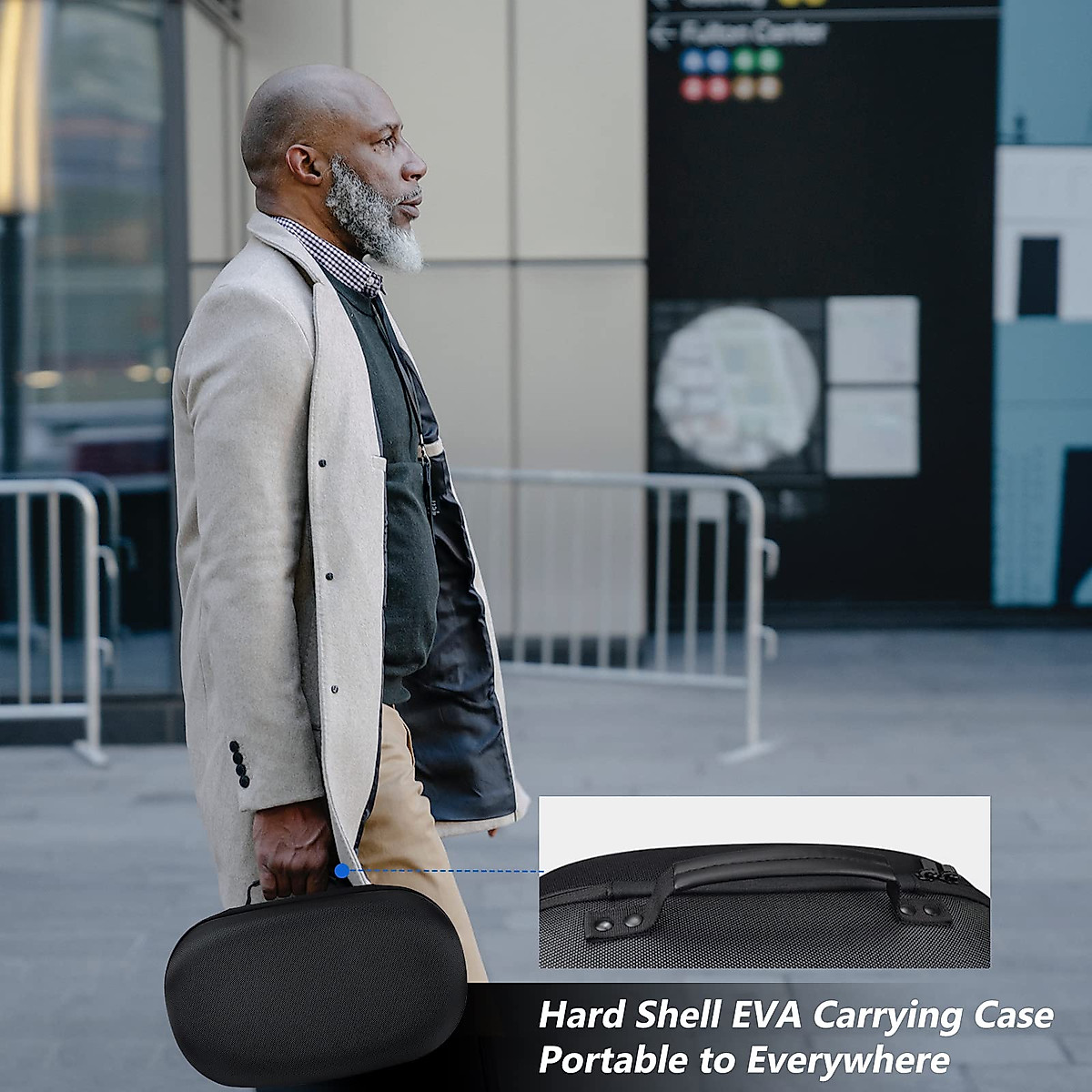 LYCEBELL Carrying Case for Oculus Quest 2, Fit Official/Eyglo/Esimen Elite Head Strap, Travel Case for Quest 2 VR Gaming Headset and Controllers Accessories, Shock-Dust-Water Proof (Black)