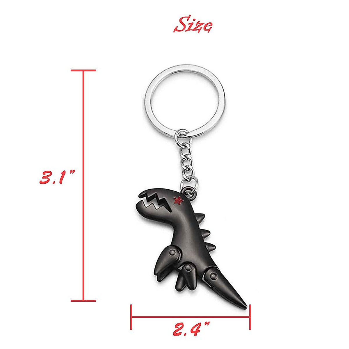 YONGYAN Dinosaur Cute Keychain Couple Keychain Pendant Unisex Car Keyring Alloy Bag Accessories for Men and Women (Black)