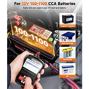 FOXWELL Car Battery Tester BT100 Pro 12V Automotive 100-1100CCA Analyzer with EVA Case