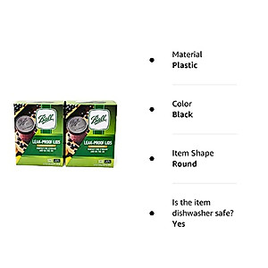 Ball Wide Mouth Storage Lid Leakproof 6 pk, Black, Airtight, Freezer Safe, Dishwasher Safe & BPA free (2)