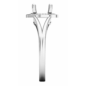 Dazzlingrock Collection 0.10 Carat (ctw) Round White Diamond Ladies Bridal Semi Mount Engagement Ring 1/10 CT, Can Be Fit 1.60 cts. (7 mm) Round Shape Center Stone, 14K White Gold, Size 4