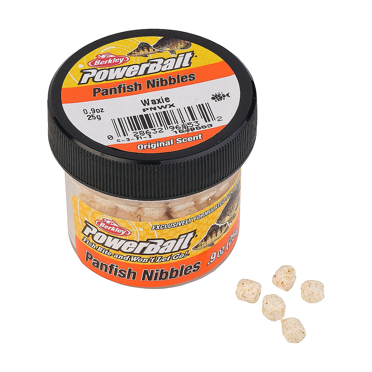 Berkley Powerbait Panfish Nibbles Fishing Soft Bait, Waxie, Small Jar