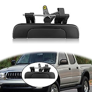 Tailgate Door Handle, Textured Black Handle Compatible with 1995 1996 1997 1998 1999 2000 2001 2002 2003 2004 Toyota Tacoma Pickup Replace# 6909035010 TO1915102 Tail gate Outside Liftgate Lock Latch