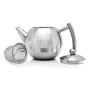 Venoly Stainless Steel Tea Pot With Removable Infuser For Loose Leaf and Tea Bags, Dishwasher Safe and Heat Resistant, 1 Liter