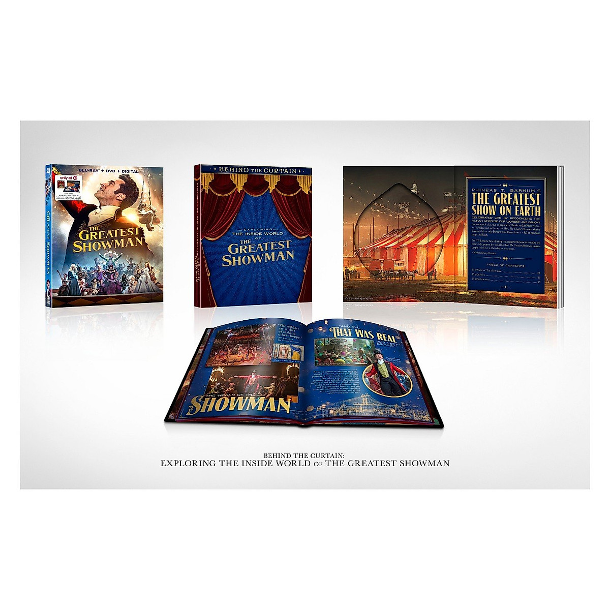 The Greatest Showman (Blu-ray + DVD + Digital) with Exclusive 36-page Book: Behind-The-Curtain, Concept Art and Set Photos