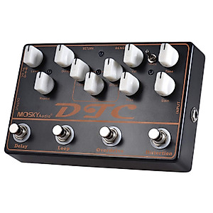 Moskyaudio DTC Multieffects Processor Multi-functional Pedal with Distortion Overdrive Loop Delay Effects in 1 Unit