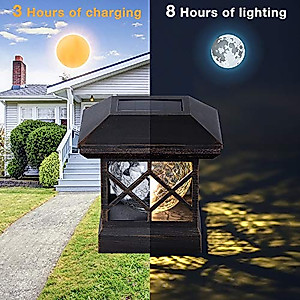 TWINSLUXES Solar Post Cap Lights Outdoor - Waterproof LED Fence Post Solar Lights for 3.5x3.5/4x4/5x5 Wood Posts in Patio, Deck or Garden Decoration…………