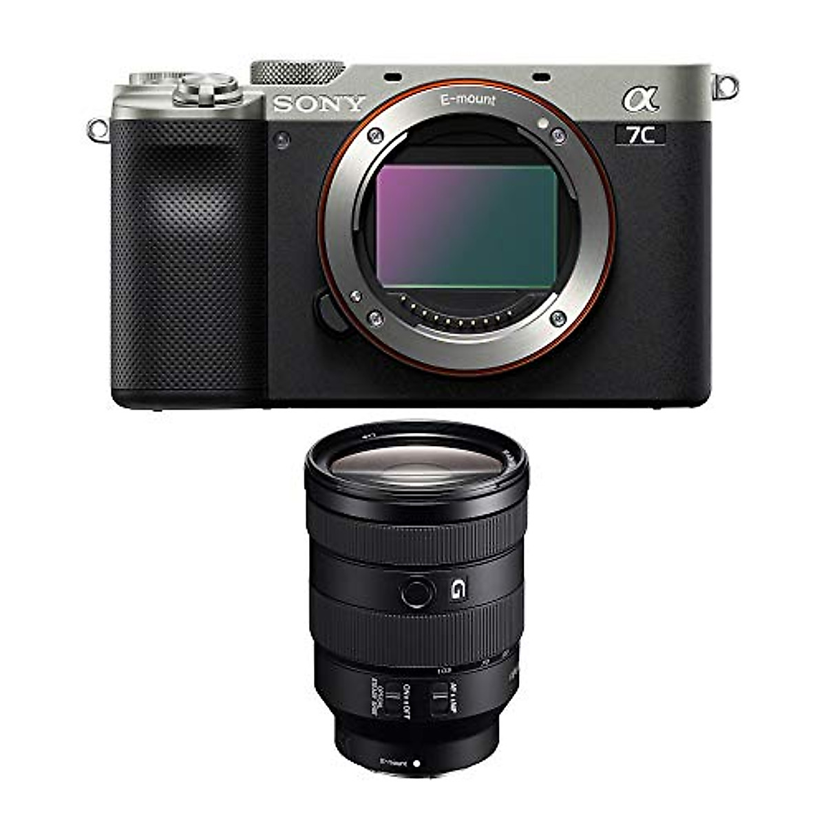 Sony Alpha a7C Full-Frame Compact Mirrorless Camera (Silver) Bundle with 24-105mm f/4 G OSS Lens (6 Items)