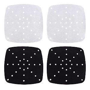 Hemoton 8 Pcs Air Fryer Pad Airfryer Air Fryers Round Steamer Liner Perforated Baking Pad Air Fryer Parchment Oven Steamer Patch Mat for Air Fryer Non-stick Mat Tray