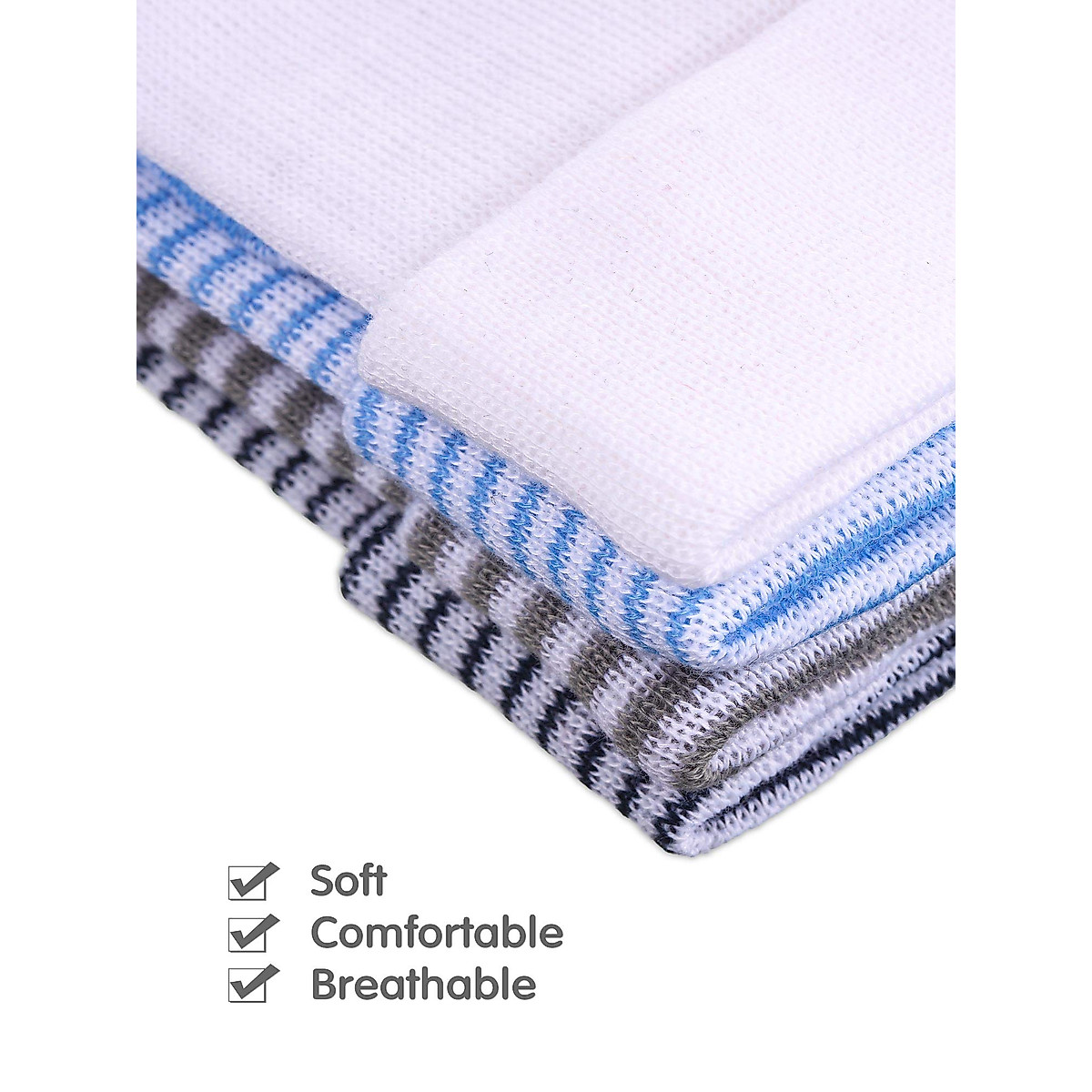 Geyoga Newborn Baby Boy Hat Newborn Beanie Stripes Hat Toddler Soft Caps Infant Cotton Knit Caps for Baby Boys 0-6 Months(Cute Colors,4 Pieces)