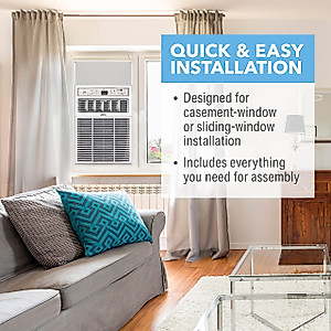 PerfectAire 10,000 BTU Slider Air Conditioner Window A/C - Casement, 10000, Gray