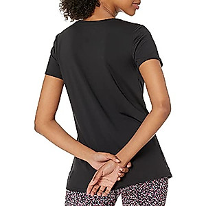 Amazon Essentials Women's Tech Stretch Short-Sleeve Crewneck T-Shirt (Available in Plus Size), Pack of 2, Black/Dark Grey Space Dye, X-Large