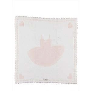 Barefoot Dreams CozyChic Scalloped Receiving Blanket - Pink & Tutu,30" x 32"