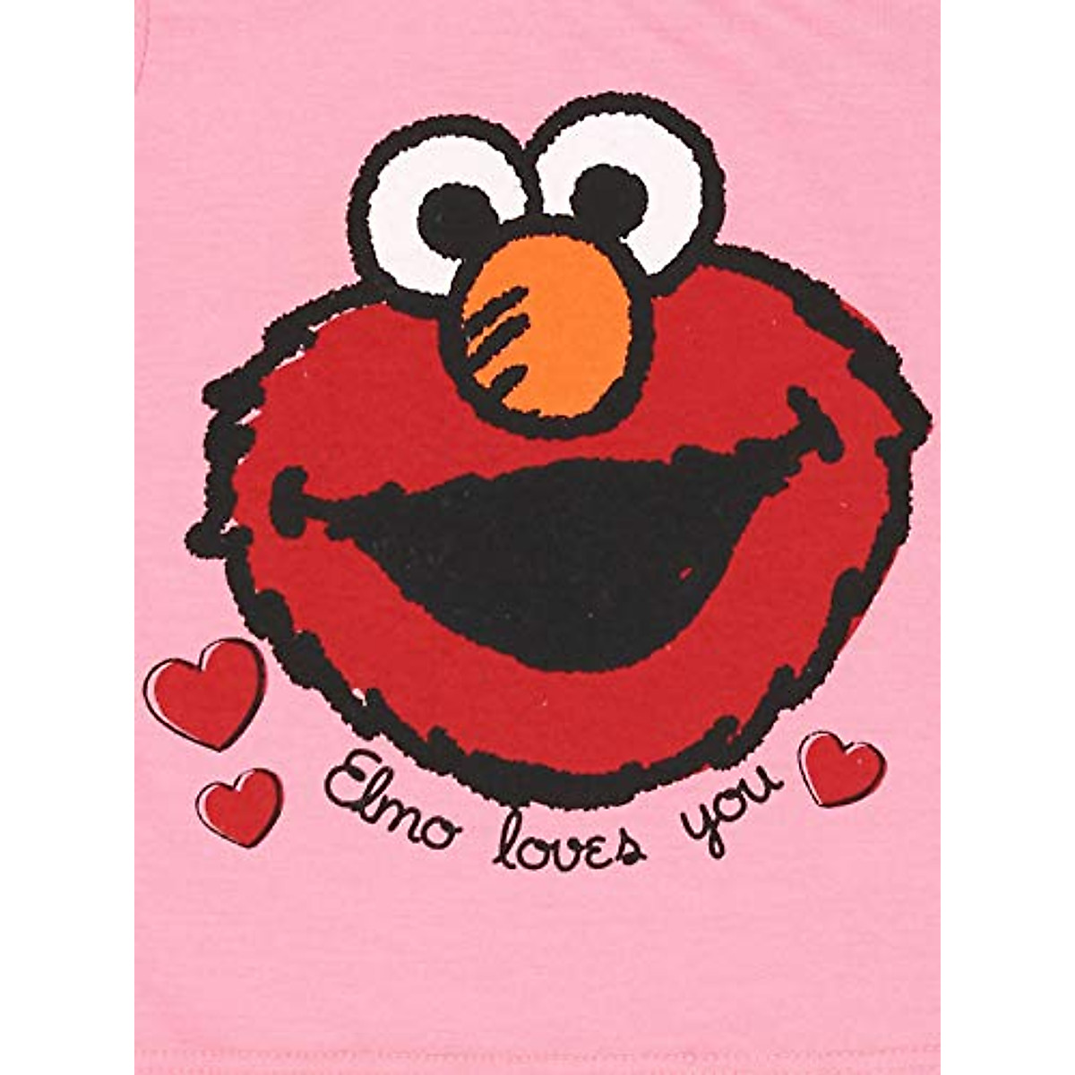 Sesame Street Girls' Modern/Fitted, Pink Elmo Loves You, 18 Months