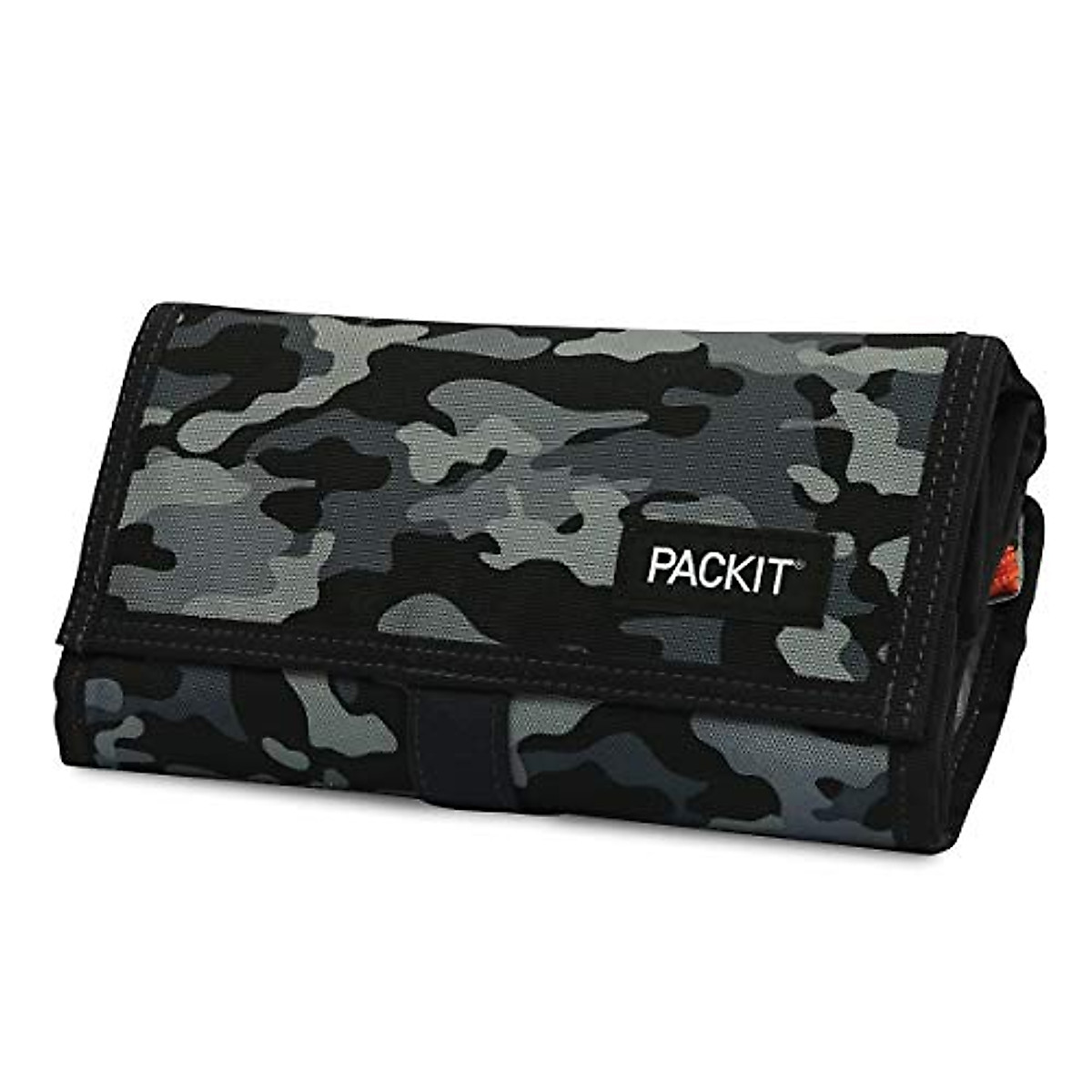 PackIt® Freezable Lunch Bag, Charcoal Camo, Built with EcoFreeze® Technology, Foldable, Reusable, Zip and Velcro Closure with Buckle Handle, Perfect for Fresh Lunch On the Go