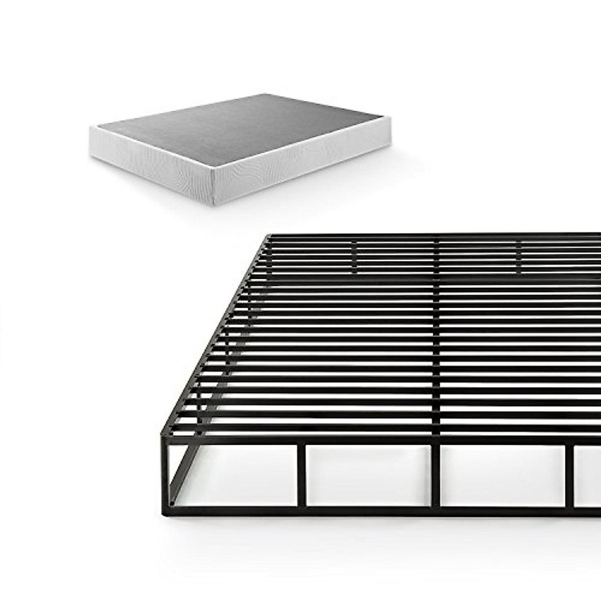 Zinus 9 Inch Quick Lock High Profile Smart Box Spring/Mattress Foundation/Strong Steel Structure, Queen & Michelle Compack 9-Leg Support Bed Frame, for Box Spring and Mattress Set, Queen