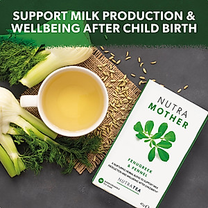 NUTRAMOTHER - Lactation Support Tea | Breastfeeding Tea - Lactation Tea For Increased Breast Milk - Includes Fenugreek, Fennel and Raspberry Leaf - 20 Enveloped Tea Bags - by Nutra Tea - Herbal Tea