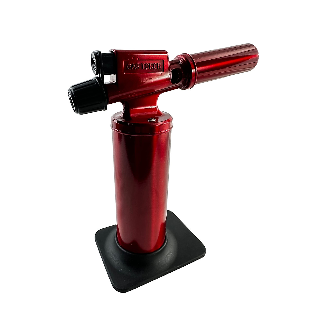 Space King Extended Tube Metal Shell Torch Lighter - Rustic Finish - Adjustable Flame - Use for Camping, Kitchen, Backyard, Travel, Beach, BBQ, Mountain, Outdoors, Travel, Garage, Welding, etc. (Red)