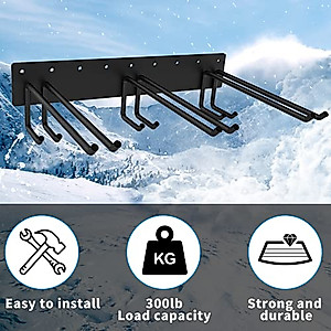 Qualward Garage Organization, Tool Organizer,Garage Wall Storage Rack, 6 Holds, Ski Wall Mounted, Heavy Duty Home and Garage Storage Hanger (2 Pack)