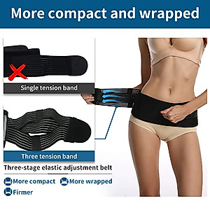 SUNFATT Plus-Size Back Support for Women,Back Support Belt for Women,55" Back Brace for Lower Back Pain Women,Lower Back and Sciatica Pain Relief Devices,Sacroiliac Belt Suit for 43-57" Hip. Black