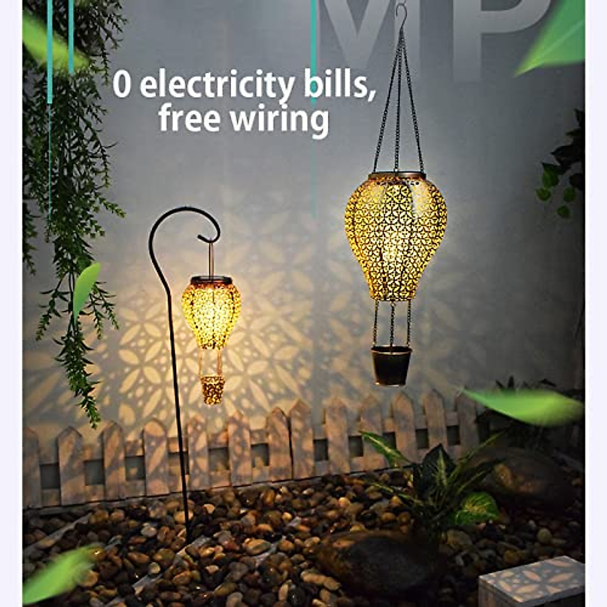 JIXAW Solar Lights Outdoor Garden Decor, Large Hanging Lantern Waterproof Watering Can Landscape Lights Outside Decorations for Yard Front Porch Patio Backyard Gardening Gift,Multicolour