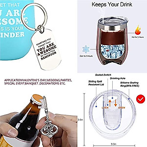 Sqeffort Valentine's Day Gifts for Women, Tumbler Christmas Birthday Gift for Wife Sister Girlfriend Friend Lover, Socks, Bottle Opener Stopper, Loofah Sponge, Greeting Card (Rose Gold)