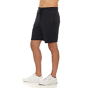 PURE CHAMP Mens Shorts French Terry 3 Pack Gym Shorts for Men Athletic Workout Training Shorts with Zipper Pocket and Drawstring Size XS-3XL (Group A,2XL)