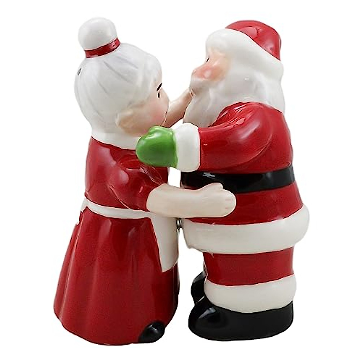 Ebros Gift 'Tis The Season Dancing Mr And Mrs Santa Claus Christmas Couple Salt And Pepper Shakers Set Ceramic Figurines Party Kitchen Tabletop Collectible Prop Jolly Holiday Decorative
