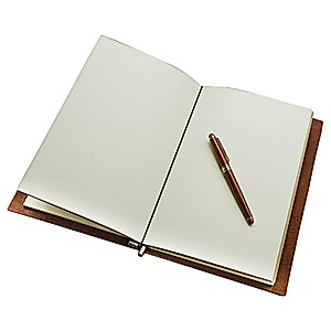 WANDERINGS Large Leather Journal - The Grande Refillable Travelers Notebook - Perfect for Writing, Sketching, Scrapbooks, Travelers, Extra Large, Blank Inserts 11x7.5 inches
