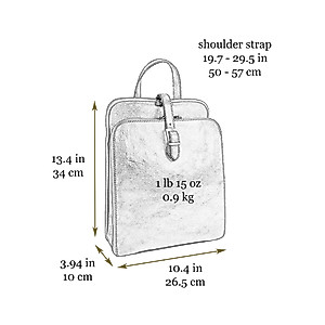 Leather Backpack Convertible to Shoulder Bag - Handmade For Laptops up to 12 Inches Daybag Rucksack - Time Resistance