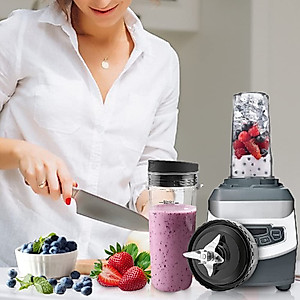 Feilifan Blender Replacement Parts for Nutri Ninja, 16 oz Single Serve Cups with Lids and 6 Fins Blade Assembly Compatible with Ninja Professional Blender BL660, BL663CO, BL770, BL780,BL772 30