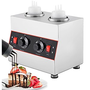 Saladulce Electric Cheese Sauce Warmer Nacho Cheese Dispenser Warmer with 22oz Bottles, Bottle Warmer for Cheese Chocolate Hot Fudge Caramel 86-185℉ 110V