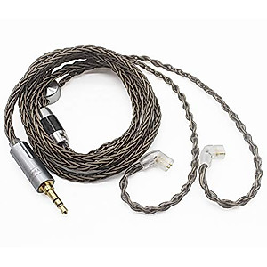 Youkamoo 3.5mm 8 Core Silver Plated Braided Earphone Replacement Upgrade Cable Silver Plated Wire Earphone Cable for ZSN Pro ZS10 Pro NF2u KZ ZSX QDC IEMs (QDC)