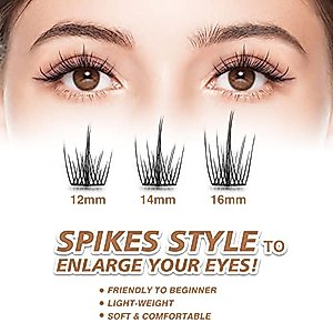 FinyDreamy DIY Eyelash Extension Lashes Clusters Spikes Style D Curl 48 Individual Clusters Lashes Reusable Artificial False Eyelash For Authentic Eyelash Extension Look (16mm)