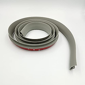 ZEYUE 6.56ft Ramp Interior Threshold Door Straight Transition Strip Trim,Overlap Reducer Molding,Overlap Edging for Laminate Floor Mat Carpet and Vinyl Tile,for use with 3/8" Thick Material Grey