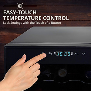 Ivation 33 Bottle Dual Zone Wine Cooler Refrigerator | Large Freestanding Wine Cellar For Red, White, Champagne & Sparkling Wine | 41f - 64f Touch Digital Temperature Control Fridge Glass Door Black