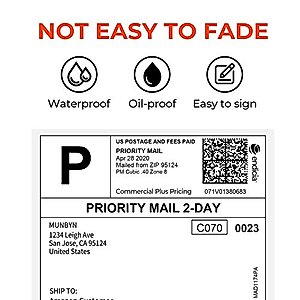 MUNBYN Shipping Label Printer, 4x6 Label Printer for Shipping Packages, USB Thermal Printer for Shipping Labels Home Small Business, with Software for Instant Conversion from 8x11 to 4x6 Labels