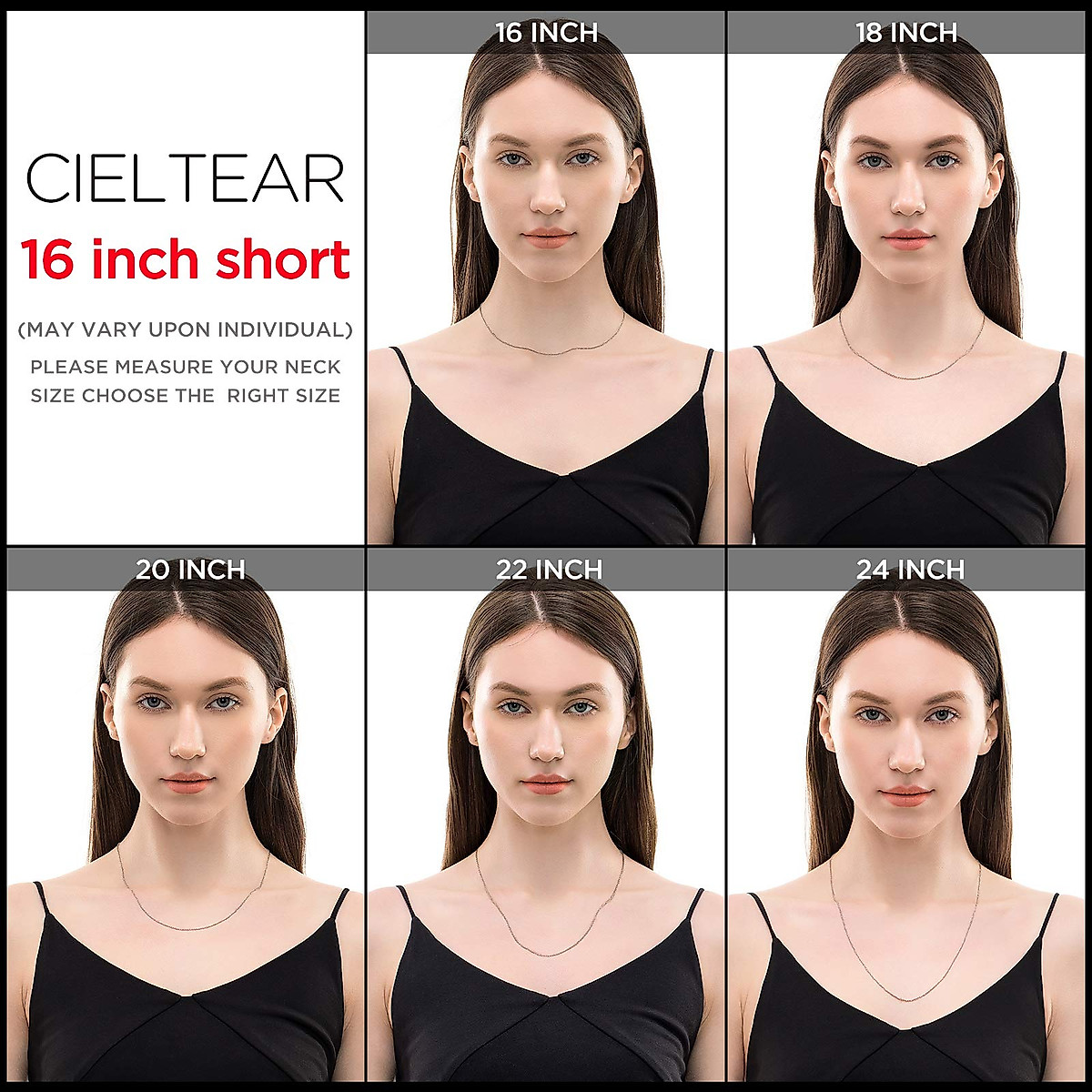 CIELTEAR 925 Sterling Silver Chain Necklace for Women Girls 1.2mm Cable Chain Italian Thin Silver Chain Super Sturdy & Lasting Shiney 18 Inch