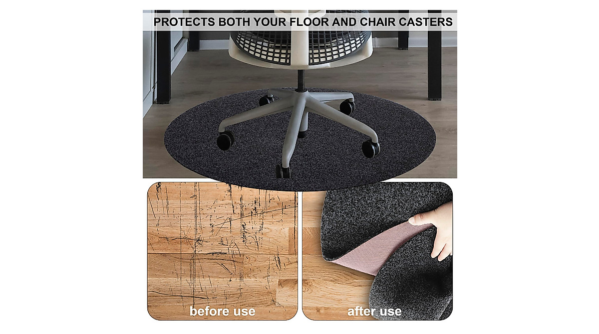 NCONE 39" Round Chair Mat - Protect Floors, Easy Move
