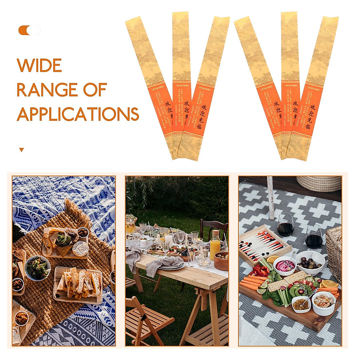 Healvian Paper Bags 500pcs Disposable Chopsticks Bags Paper Cutlery Holder Chopsticks Flatware Holder Cutlery Bags Pocket Sleeves Utensils Sleeves A Paper Chopsticks Sleeve