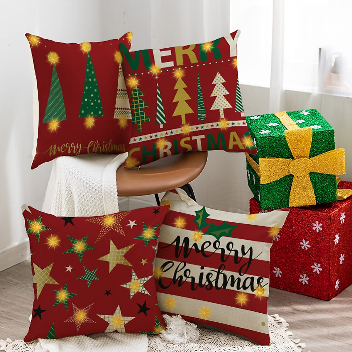 IAMAGOODLADY Christmas Decorations,LED Pillow Christmas Decoration Sofa Pillow Home Bedside Pillow Cartoon Pillow Cover Warehouse Clearance Prime Deals of The Day Today Only