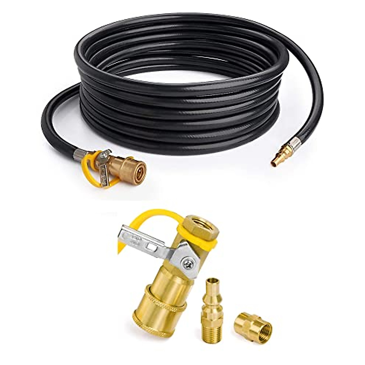 GASPRO 20 Feet Propane Quick Connect Hose, and 1/4 Inch RV Propane Quick Connect Fittings, Connect Propane Grill to Camper, Trailer and RV, Low Pressure