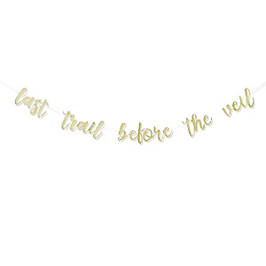 Last Trail Before The Veil Banners - Hiking Bachelorette Party Decorations, Hiking Nautical Themed Bachelorette Hanging Ornaments, Mountain Revel Garland, Adventure Party Decor Supplies, Cabin Bachelorette Party Decorations