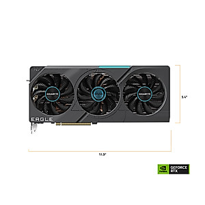 GIGABYTE GeForce RTX 4070 Ti Eagle OC 12G Graphics Card, 3X WINDFORCE Fans, 12GB 192-bit GDDR6X, GV-N407TEAGLE OC-12GD Video Card