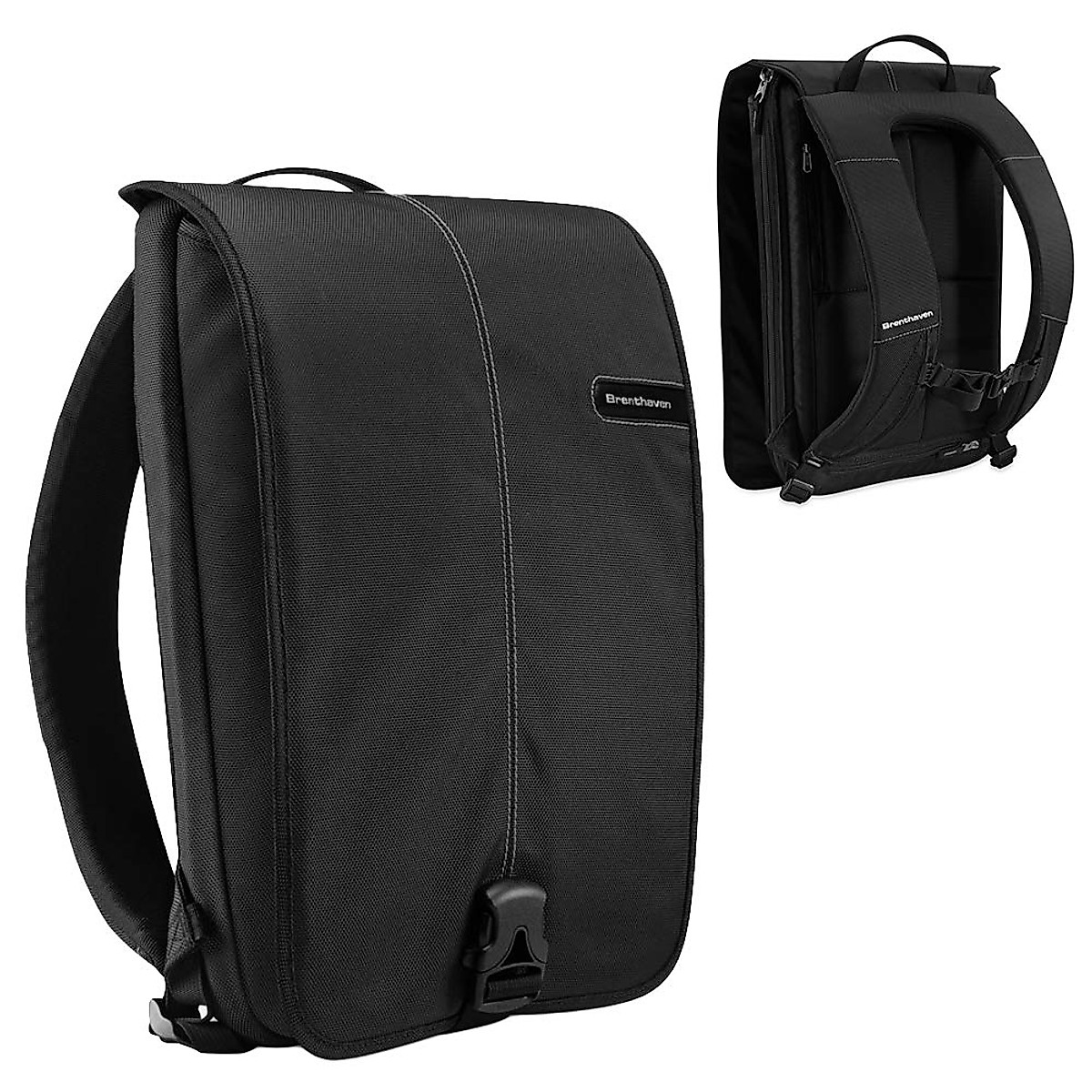 Brenthaven Prostyle Laptop Backpack For Office or School Use – Durable, Protection from Impact and Compression (Fits 15inch - Black)