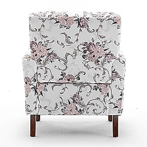 US Pride Modern Accent Armchair for Office and Living Room Decor with Birch Wood Frame and Microfiber Upholstery, Easily Assembled Arm Chair with Removable Cushions, 06 Printed Fabric