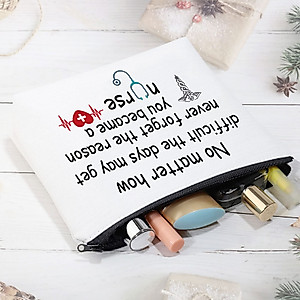 CMNIM Nurse Cosmetic Bag RN Nurse Gifts Nursing Makeup Bag Nurse Student Gifts Nurse Toiletry Bag (RN Nurse Cosmetic Bag White)