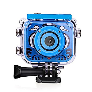 MEENE Children's Camera Mini Digital Camera 2.0 Inch LCD Screen Video Photo Camera Waterproof 1080P Kids Camera Children Birthday Gift (Color : Blue, Size : with 32GB SD Card)